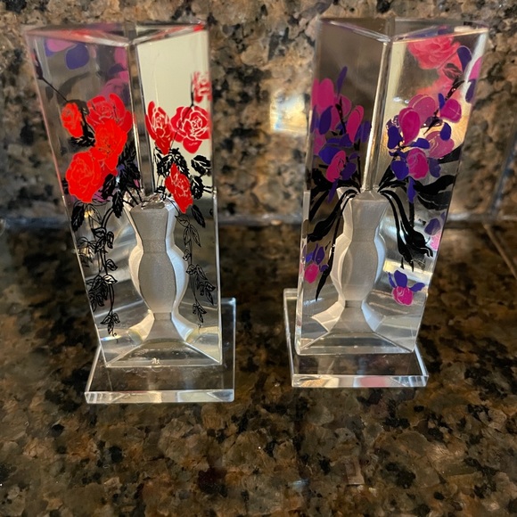 Crystal collection | Art | Crystal Vaseflower Glass Art Set Up Two Sold ...
